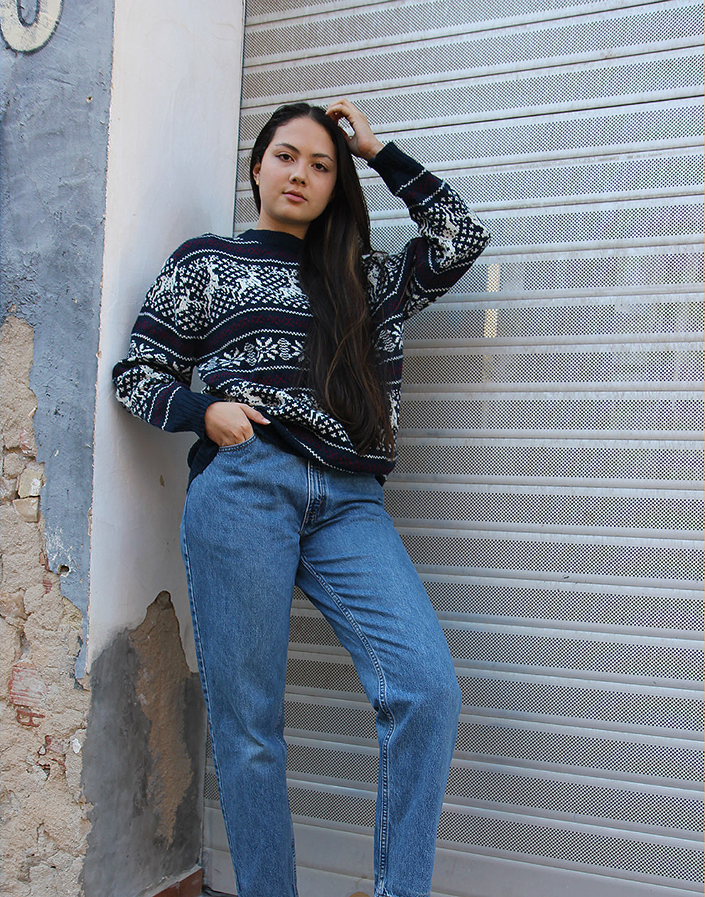 Navy Blue Fair Isle Jumper – La Vida Bohemia